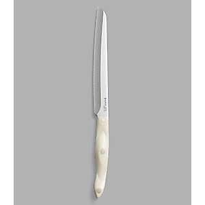 CUTCO Model 3729 White (Pearl) Santoku-Style Carver with 8.2" Double-D serrated edge blade and 5.5" handle