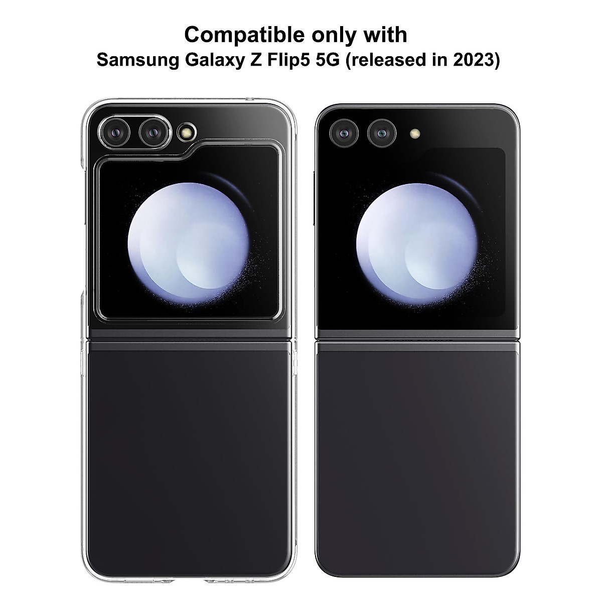Foluu Case for Samsung Galaxy Z Flip 5, Galaxy Z Flip 5 Phone Case Clear, Hard PC Back Bumper Protective Shockproof Scratch Resistant Case for Samsung Galaxy Z Flip5 5G 2023 (Crystal Clear)