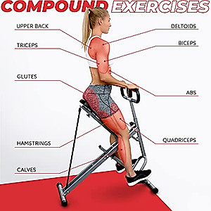 Sunny Health & Fitness Squat Assist Row-N-Ride™ Trainer for Glutes Workout with Online Training Video