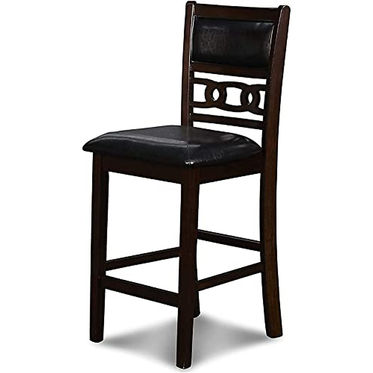 New Classic Furniture Gia Counter Table with Two Chairs and Storage Shelf, 30-Inch, Ebony