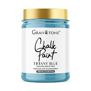 GRANOTONE Chalk Paint for Furniture, Matt-Finish Water-Based Acrylic Paint for Wood, Walls, Metal, Glass, Paper, Fabric Canvas, Maximum Coverage Chalk Paint for Kids & Adults, 500 Ml (TIFFANY BLUE)