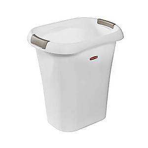 Rubbermaid Open Top White ,Plastic, Waste Basket, 5.3 Gallon Trash Can, for Kitchen Home Office Use