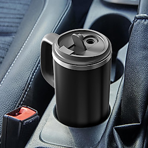 40 oz Insulated Tumbler with Handle, Stainless Steel Straw and silicone sleeves, Leakproof Travel Mug for Water, Iced Tea or Coffee, Insulated Cup Gifts for Women & Men, Black