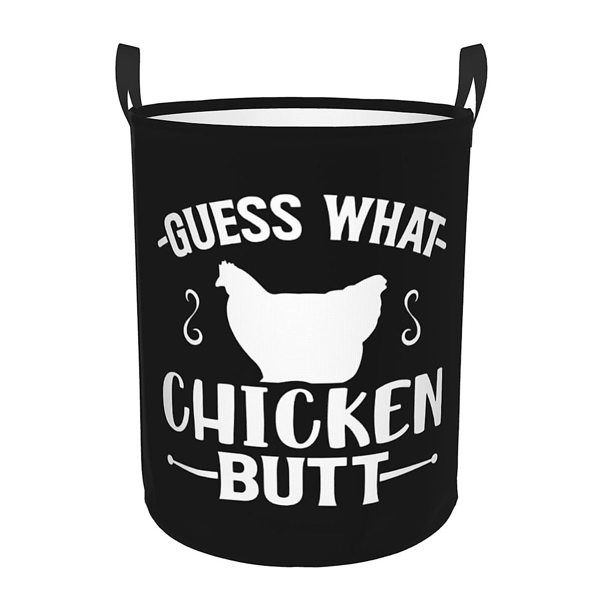 Guess Whats Chicken Butt Clothes Hamper Dirty Clothes Storage Basket Foldable with Handles Laundry Basket, for Bedroom, Bathroom Small