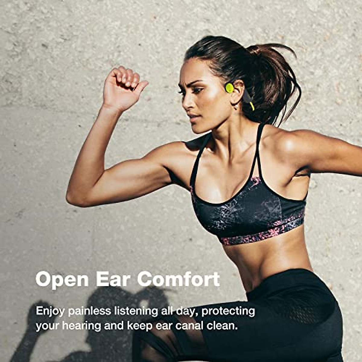 RR SPORTS Open Ear Headphones, Wireless Air Conduction Headphones with Built-in 32G Memory MP3 Player, 24 Hrs Playtime Bluetooth Sport Headset with Mic for Running, Cycling, Driving (Grey & Green)