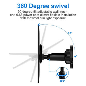 3W Solar Panel for Outdoor Wireless Security Camera, IP65 Waterproof Solar Panel Continuously Power USB, Adjustable Security Wall Mount (Black)