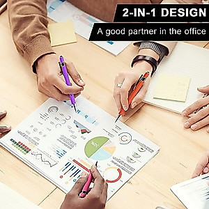 Discring 8 PCS Ballpoint Pen & 4 Pen Clips - High Precision Colorful Metallic Ballpoint Pen with Anti-Scratch Stylus Tip