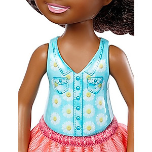 Barbie Chelsea Doll with Flowered Top, Ruffled Skirt and Cardboard Bouquet