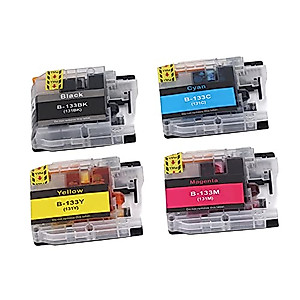 4 Color Disposable Ink Cartridge Stable Chip Printing BK C M Y PP Printer Ink Cartridge Kit No Ink Leak for Factory for Hospital (LC133)