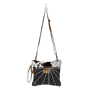 Myra Bag Artless Small & Cross Body Bag Upcycled Canvas, Rug, Leather & Cowhide S-2607