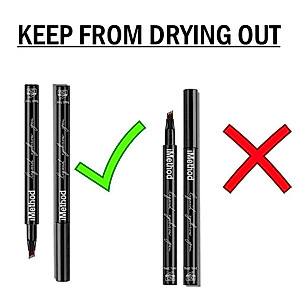 iMethod Eyebrow Pen - iMethod Eyebrow Pencil with a Micro-Fork Tip Applicator Creates Natural Looking Brows Effortlessly and Stays on All Day, Black/Brown