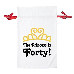 CafePress The Princess Is Forty 40Th Birthday Fabric Gift Bag, 21"x32"