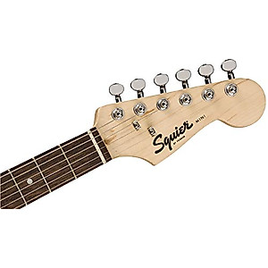 Fender Squier 3/4-Size Kids Mini Strat Electric Guitar - Surf Green Bundle with Amplifier, Instrument Cable, Tuner, Strap, Picks, Fender Play Online Lessons, and Austin Bazaar Instructional DVD