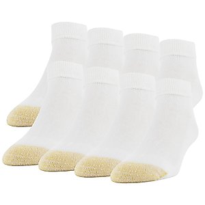 GOLDTOE Men's Cotton Low Cut Sport Liner Socks, 6-Pairs, White, Large
