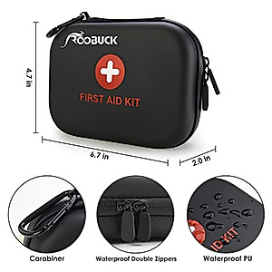 First Aid Kit for Hiking, Backpacking, Camping, Travel, Car & Cycling. with Waterproof Laminate Bags You Protect Your Supplies! Be Prepared for All Outdoor Adventures or at Home & Work (Black)