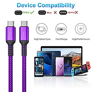 Elebase USB C to Type C 100W Cable 10FT 2Pack,Power Delivery Fast Charging PD Charger Cord for MacBook Mac,iPad 10 10th Pro Air 4 4th 5 5th Mini 6 6th Generation,Samsung Galaxy S21 S22 S23 22 Ultra