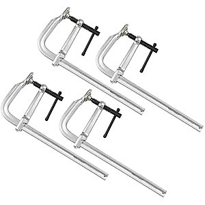 MAXPOWER Heavy Duty F Clamp 12-Inch x 4-3/4-Inch Throat (300 x 120mm Throat), Pack of 4