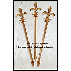 Set of 6 Large/Oversized Neck Chrome Liquor Pourer w/Signature Party Picks