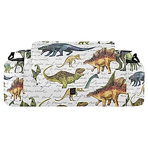 Hand Drawn Dinosaurs Stroller Organizer with Cup Holder Universal Stroller Organizer Bag Detachable Shoulder Strap Stroller Accessories for Diaper Toys Phone Keys Fit All Baby Stroller