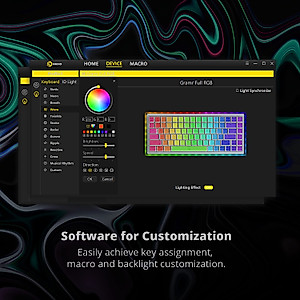 DREVO Gramr Full RGB Wired 84-Key Mechanical Gaming Keyboard with Switch Hot-Swappable Design, Full-Body RGB,TKL 75% Compact, Detachable USB-C Cable, Gateron Switch (Gateron Brown Switch, White)