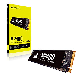 Corsair MP400 4TB M.2 NVMe PCIe x4 Gen3 SSD (Sequential Read Speeds of up to 3,480 MB/s, Write Speeds of up to 3,000 MB/s, High-Density 3D QLC NAND) Black