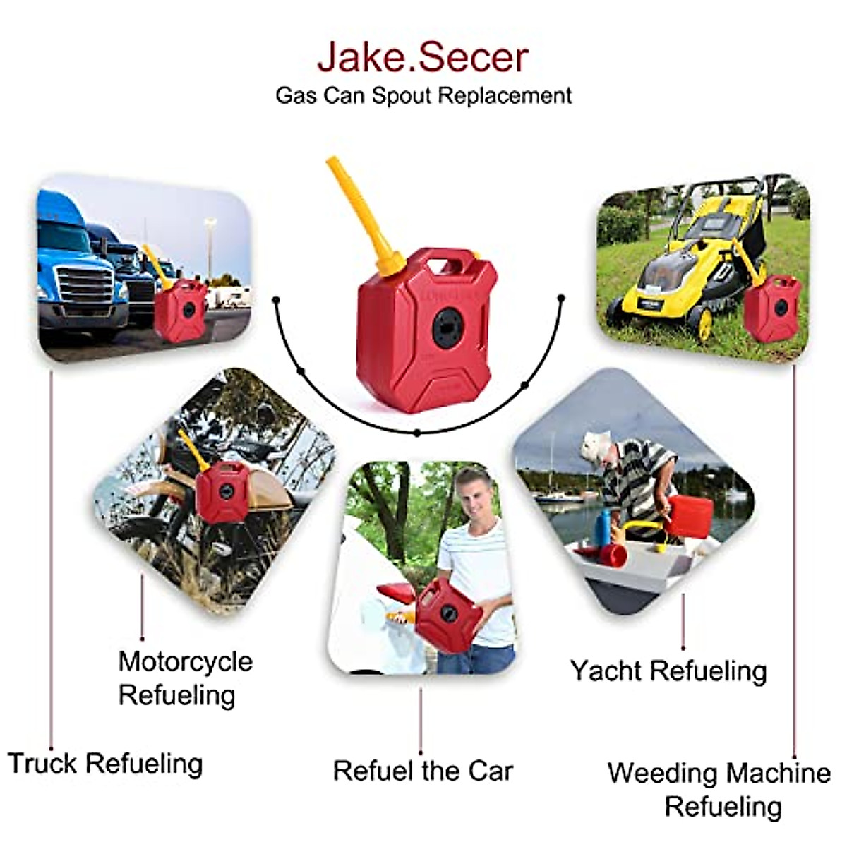 33Pcs Gas Can Nozzle Replacement, Gas Spouts for Gasoline 5 Gallon, Old Style Gas Can Spout Kit with Flexible Nozzles, Screw Collar Caps, Thicker Gasket, Spout Cap, Drill Bit and Fuel Vent Caps in Two Models Fit Most of Cans, Tightly Fitted, Smoothly Flow