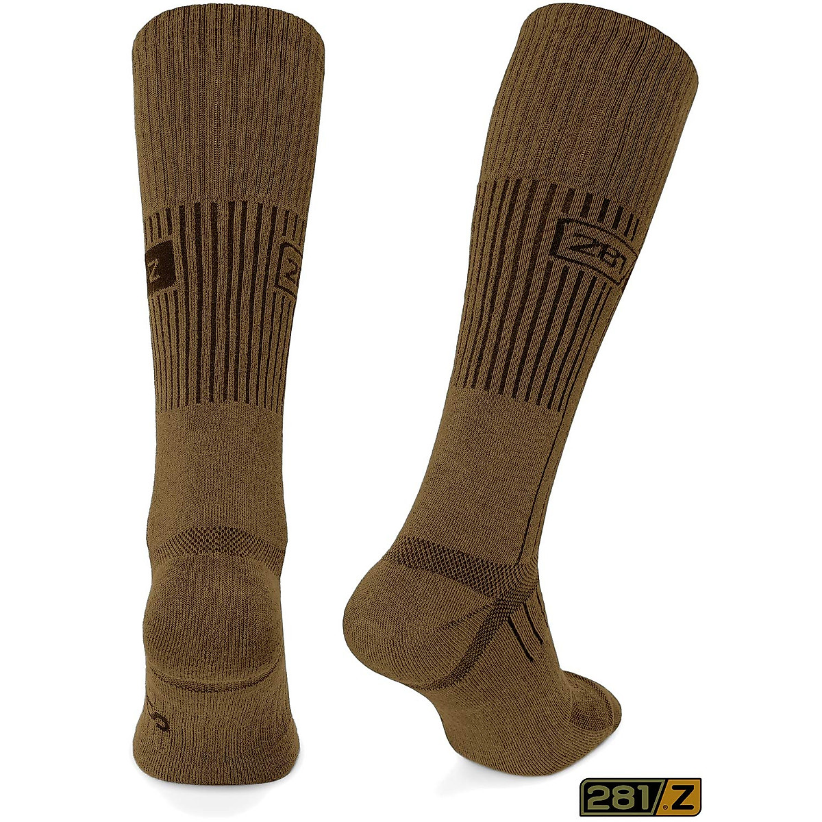 281Z Army Demi Season Breathable Over The Calf Uniform Boot Socks (Coyote Brown)(X-Small 4 Pairs Pack)