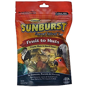 Higgins Sunburst Fruits to Nuts Gourmet Bird Treats, 5 oz. Great for Conures, Parrots & Macaws. Fast Delivery