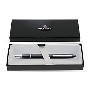 Sheaffer VFM Matte Black Fountain Pen with Chrome Trim and Medium Nib