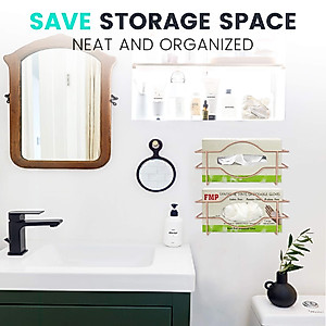 Single Wall Mount Glove Tissue Dispenser, Wire Rack Disposable Gloves Napkin Box Holder, Rose Gold Durable Metal Organizer for Food Service, Lab, Office, Home, Garage