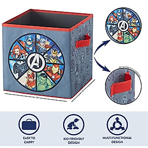 Idea Nuova Marvel Avengers Set of Two Spacious Collpasible Storage Cubes, 10"x10", Avengers / Grey