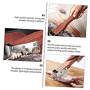 Yardwe 2pcs Fish Scale Brush Hand Tools Seafood Tools Stainless Steel Peeler Fish Skinne Scaler Seafood Scale Scraper Handheld Fish Scaler Fish Remover Removing Fish Scale Tools Fishing