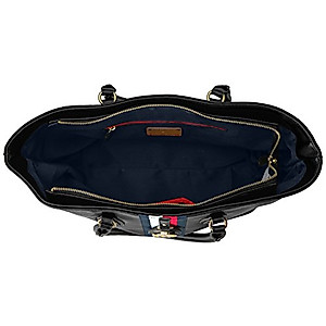 Tommy Hilfiger Women's Jaden Travel Tote Bag ,Black Polyvinyl Chloride