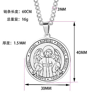 ZKXXJ Personalized 7 Guardian Angels Wings Necklace,Stainless Steel Seals of Seven Archangels Custom Pendant Uriel Michael Raphael Haniel Azrael Gabriel Raguel Religious Power Magic Amulet Jewelry
