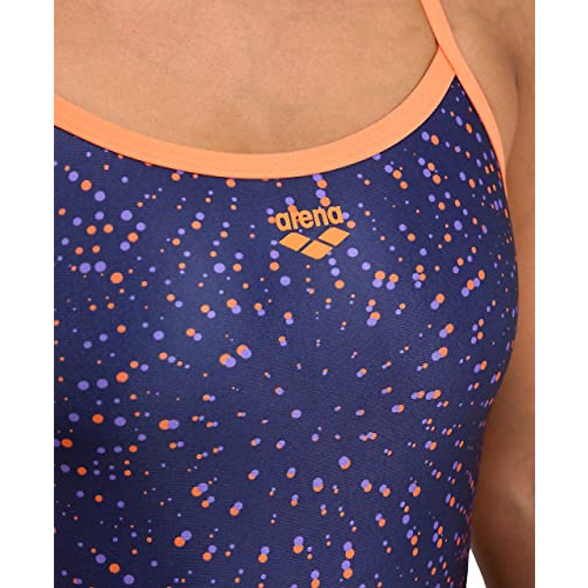 Arena Performance Fireworks Women's Swimsuit Challenge Back One Piece MaxLife Training Suit, Nespola/Navy Multi, US Size 32