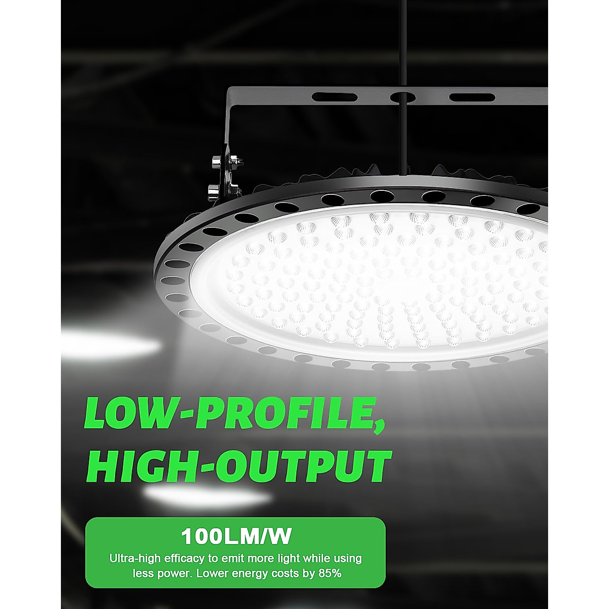 Viugreum High Bay LED Shop Lights, 500W UFO LED High Bay Light 50,000LM 120V LED High Bay Lights 5000K Daylight, Alternative to 2000W MH/HPS for Garage Workshop Barn Factory Warehouse - 10 Pack