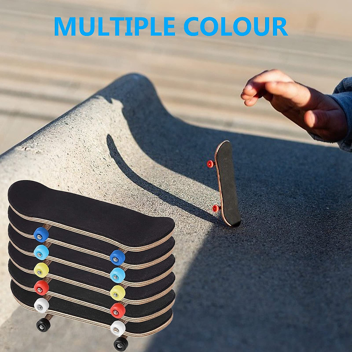 Weohoviy Finger Skateboard, Maple Wooden Fingerboard with Box Reduce Pressure and Ideal for Finger Skater, Kids (Red)