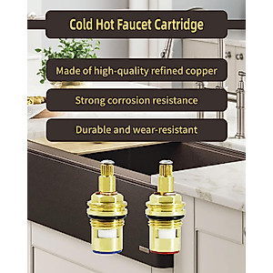 Cold Hot Faucet Cartridge Fit for hansgrohe Basic Set, Axor Carlton, Citterio, Steel and Terrano Valves Replace 94008000 94009000