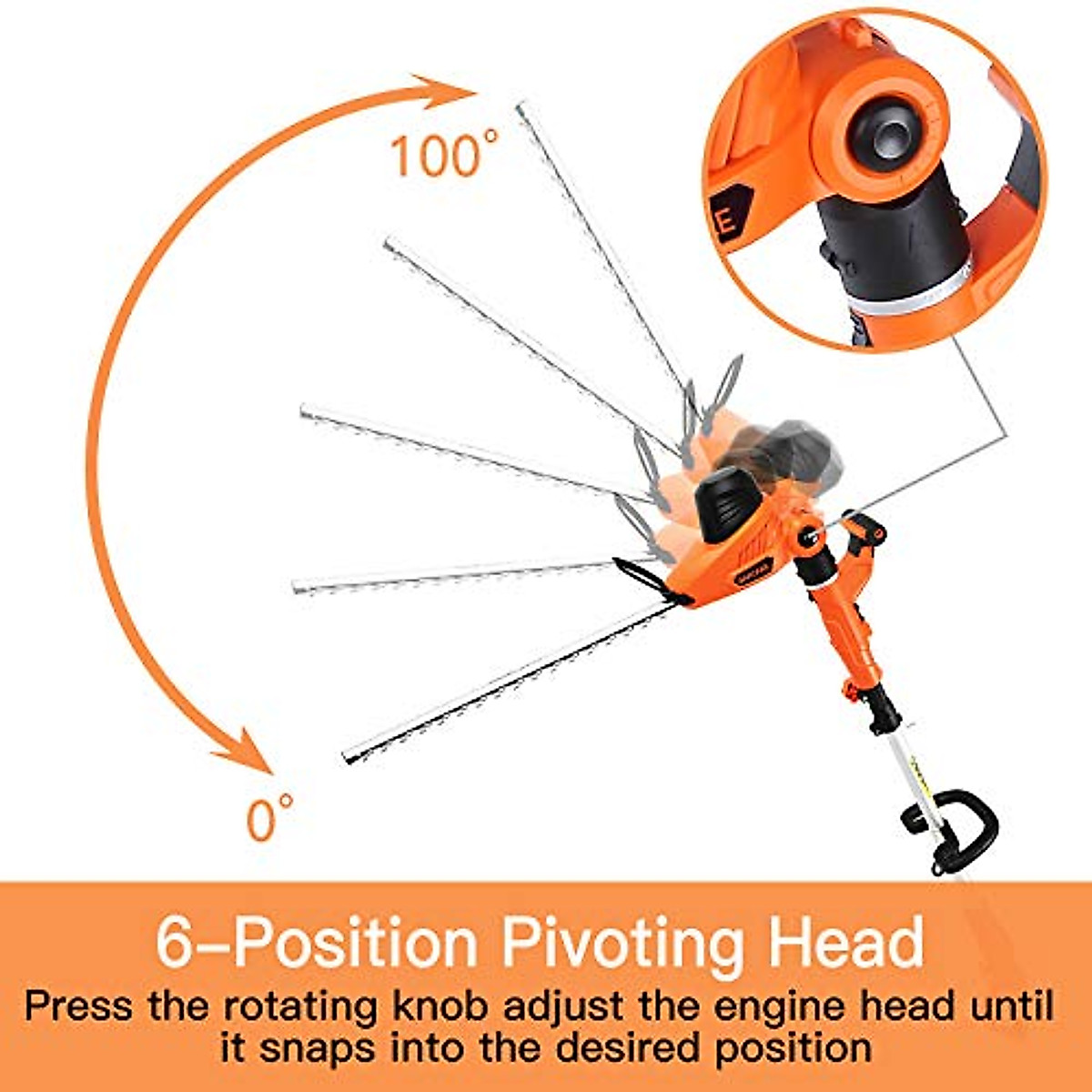 GARCARE 2 in 1 Electric Hedge Trimmers, Corded 4.8A Pole Hedge Trimmer Set with 20 inch Laser Cut Blade