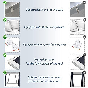 JAXPETY 9.1' x10.5' Outdoor Storage Large Shed, Galvanized Metal Shed for Garden Patio Lawn Backyard, Garden House with Lockable Double Doors and Four Vents, Gray