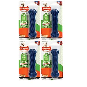 Nylabone 4 Pack of Moderate Chew Dental Chew Toys, Regular, Chicken Flavor, Made in The USA for Dogs Up to 25 Pounds