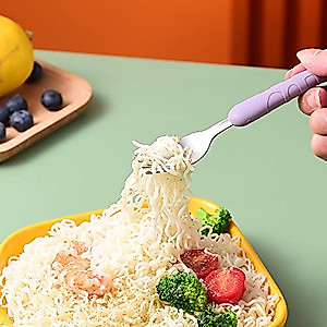 FUNNUO 2 Cartoon Toddler Utensil Sets, Kid Spoon and Fork Set, Stainless Steel Toddler Safe Silverware Set for Children Self-Feeding with Travel Carrying Case BPA Free