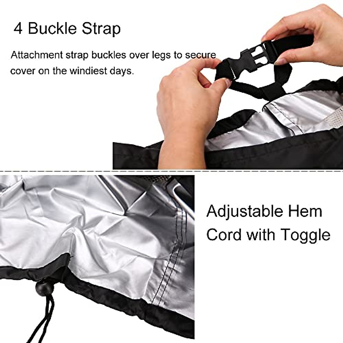 Patio Chaise Lounge Cover, Waterproof Sunlounger Cover, 420D Upgraded Heavy Duty Outdoor Lounge Chair Cover, Anti-UV and Dustproof Lawn Furniture Cover, 2 Pack Durable Oxford Cloth and Large 82 Inch