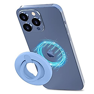 LOVE 3000 Magnetic Phone Ring Holder Stand for Magsafe 360° Rotation Phone Grip Cell Phone Ring Holder Finger Compatible with iPhone 14/13/12 All Smartphone Accessories with Metal Ring - Light Blue