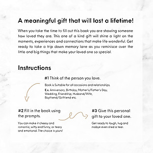 Mothers day gift, Anniversary Birthday Gift for Girlfriend Boyfriend, Husband Wife, Personalized Gift for Him Her, Reasons Why I Love You, Illustrated Fill-in-The-Blank