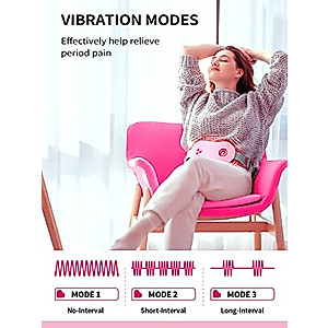 Heating Pad for Period Cramps, Funlover Portable Heating Pad, FSA HSA Eligible, Menstrual Electric Heat Pad with Vibration for Belly Back Pain Relief 3 Auto Off Timer for Girls Women, Pink