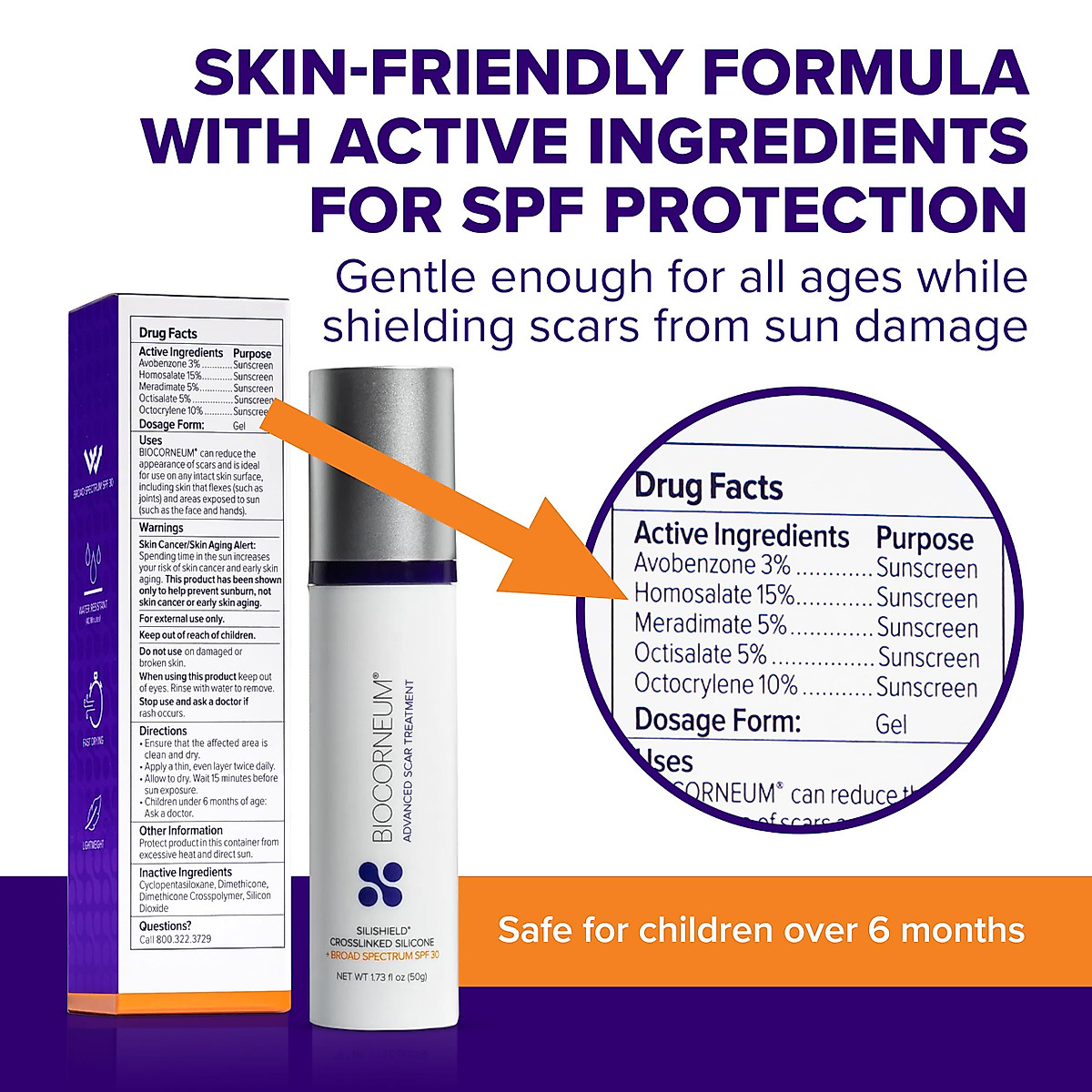 Advanced Scar Treatment with Silishield® & SPF 30 20g – Made in The USA, Fast-Drying, Water-Resistant Silicone Scar Gel - Surgeon Recommended for New & Old Scars - Suitable for Children Over 6 Months