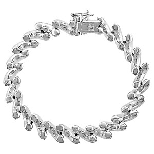 Medium Sterling Silver 10mm San Marco Bracelet for Women Italy 3/8 inch wide 8 inch long