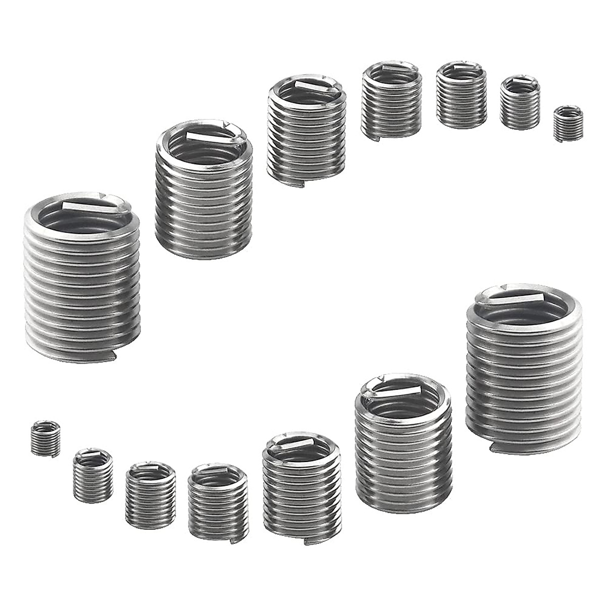 XINGYHENG 210pcs M3 M4 M 5 M6 M8 M10 M12 Wire Thread Inserts Steel Sheath Helicoil Type Screw Repair Sleeve Assortment Kit with Plastic Box