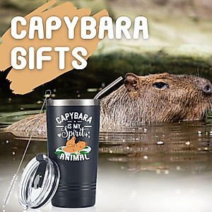 Capybara Is My Spirit Animal - Onebttle Stainless Steel Tumbler 20OZ Black - Gifts for Girls, Women, Capybara Lovers